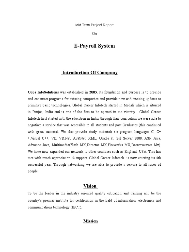 E-Payroll System: Introduction of Company | PDF | Inheritance (Object ... E-Payroll System: Introduction of Company | PDF | Inheritance (Object ...