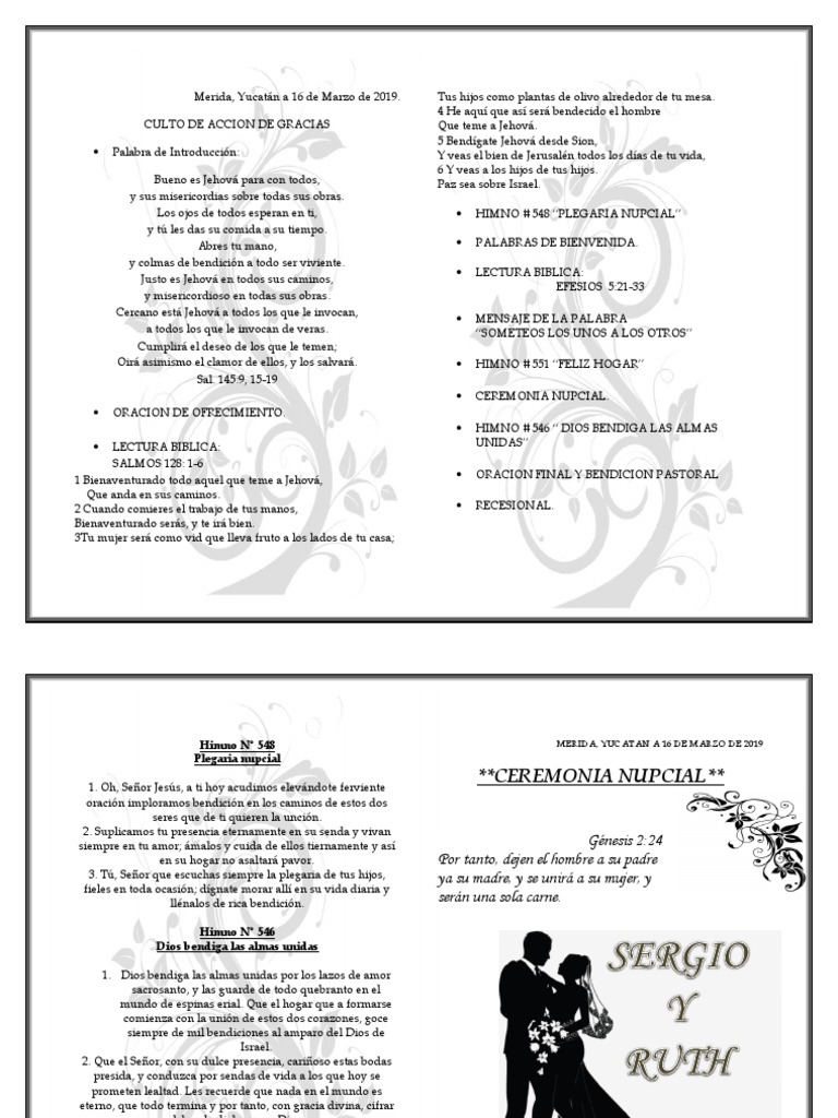 Programa Boda | PDF | Bendición | Oración