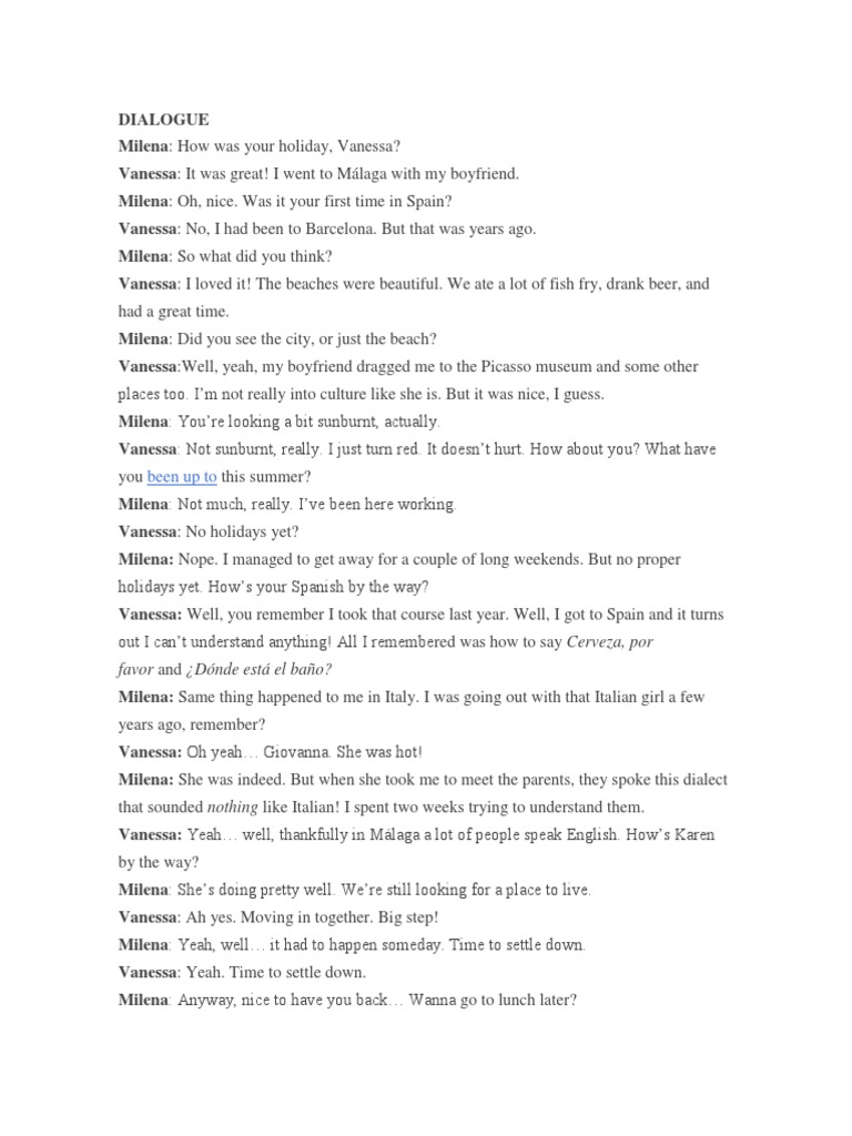 Conversación Sobre Vacaciones en La Playa | PDF