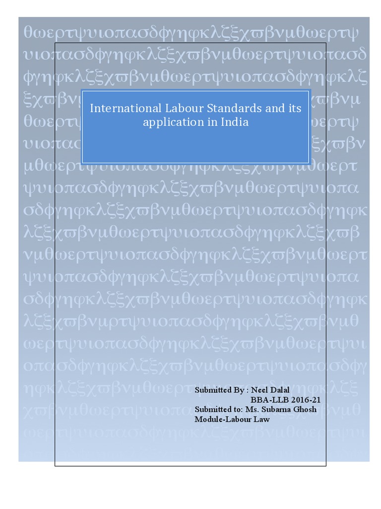 International Labour Standards and Its Application in India | PDF ...