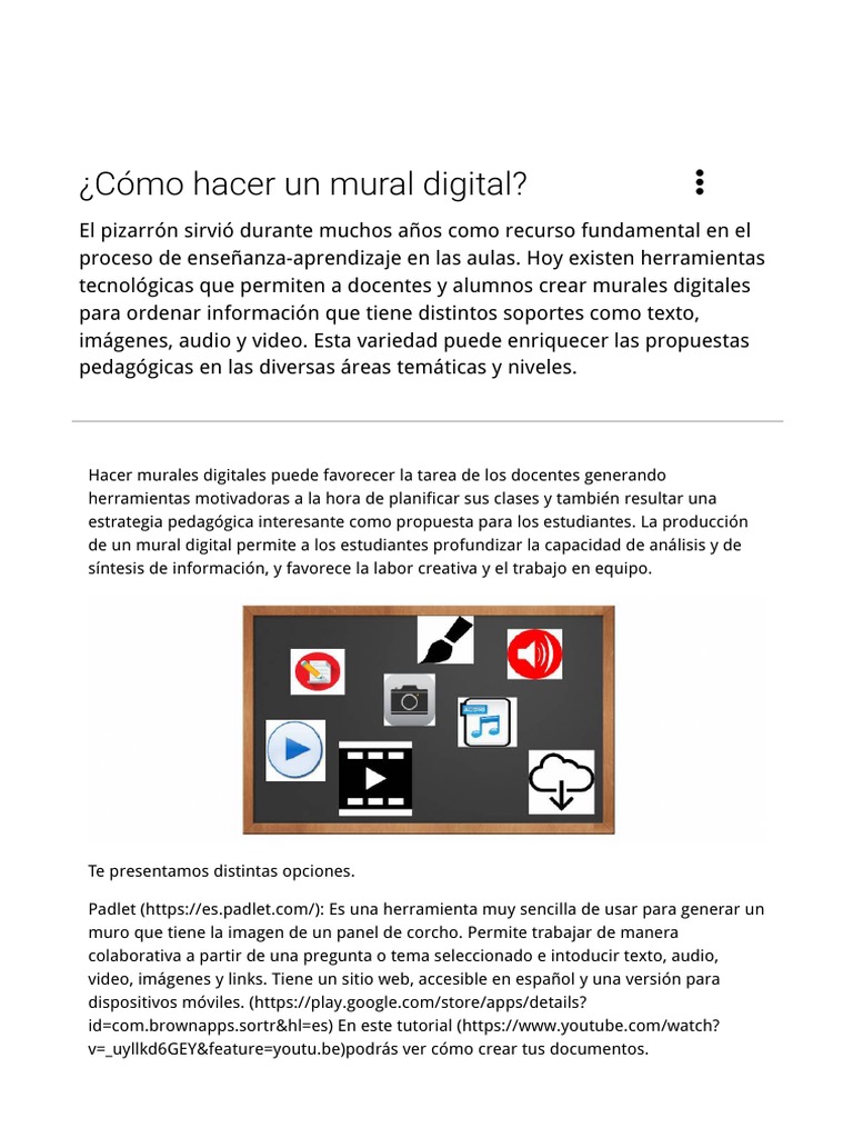 ¿Cómo Hacer Un Mural Digital - Educ - Ar PDF | PDF | Maestros | Tecnología digital