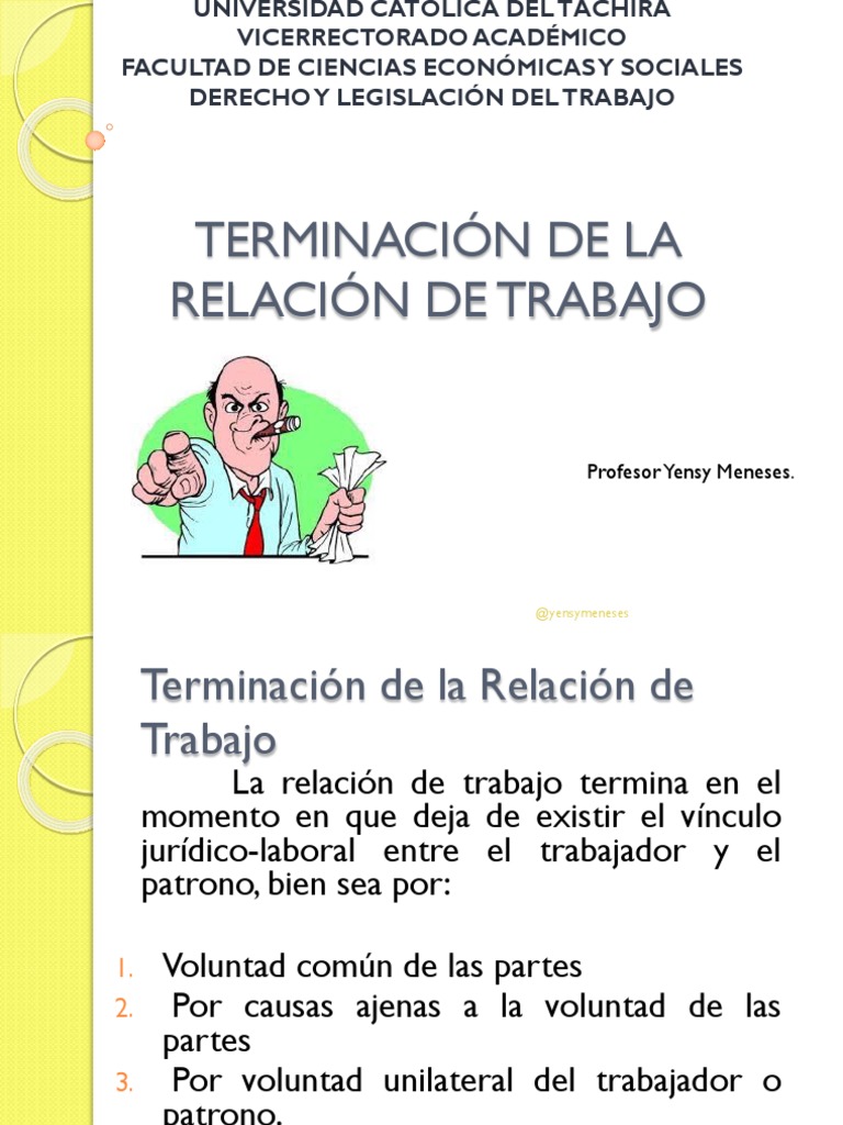 Terminacion de La Relacion Laboral | PDF | Derecho laboral | Acoso
