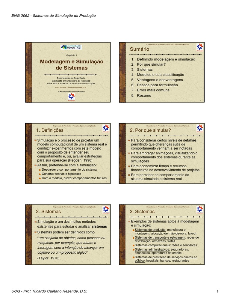 Cap 01 Modelagem E Simulacao De Sistemas Pdf Pdf Pesquisa
