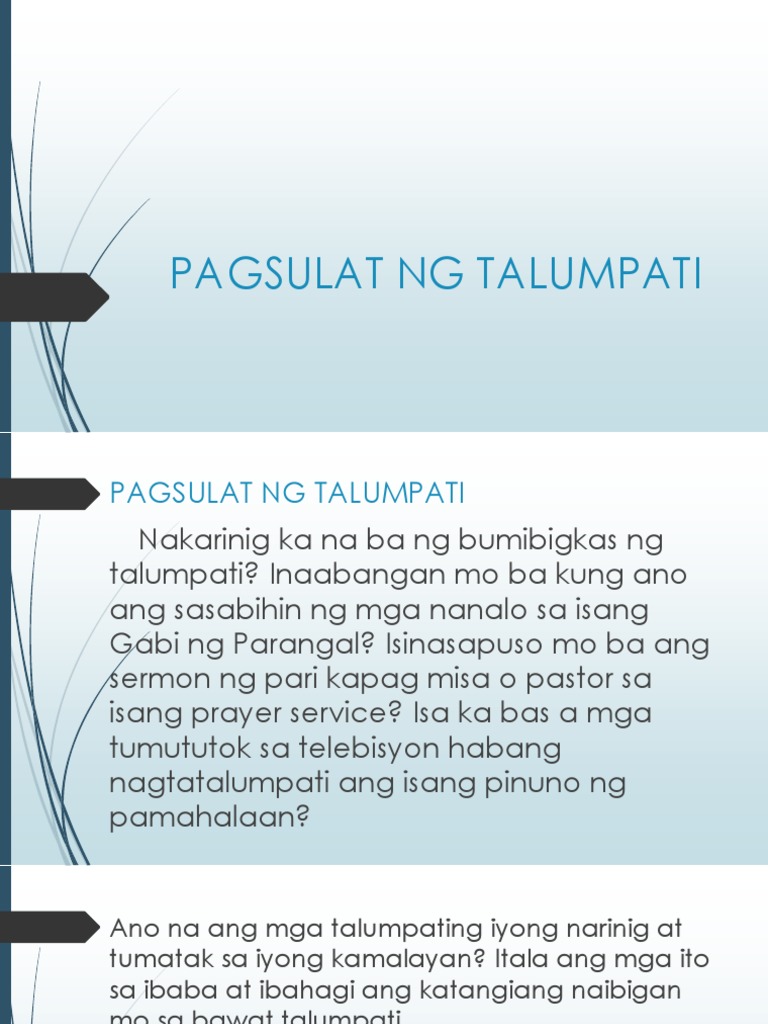Pagsulat NG Talumpati | PDF