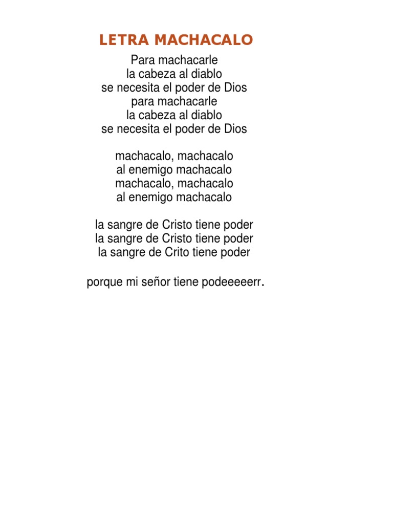 Machacalo: Letra y Poder de Dios | PDF