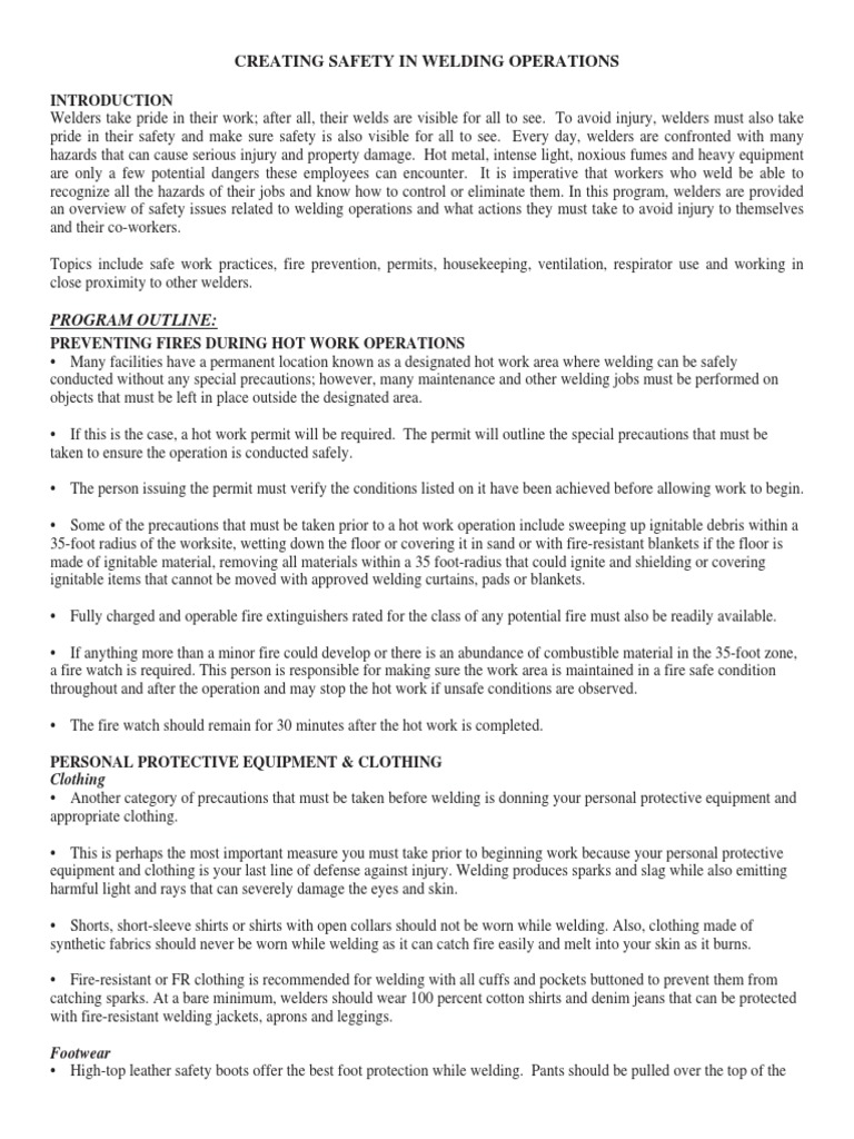 Creating Safety in Welding Operations | PDF | Ventilation (Architecture ...