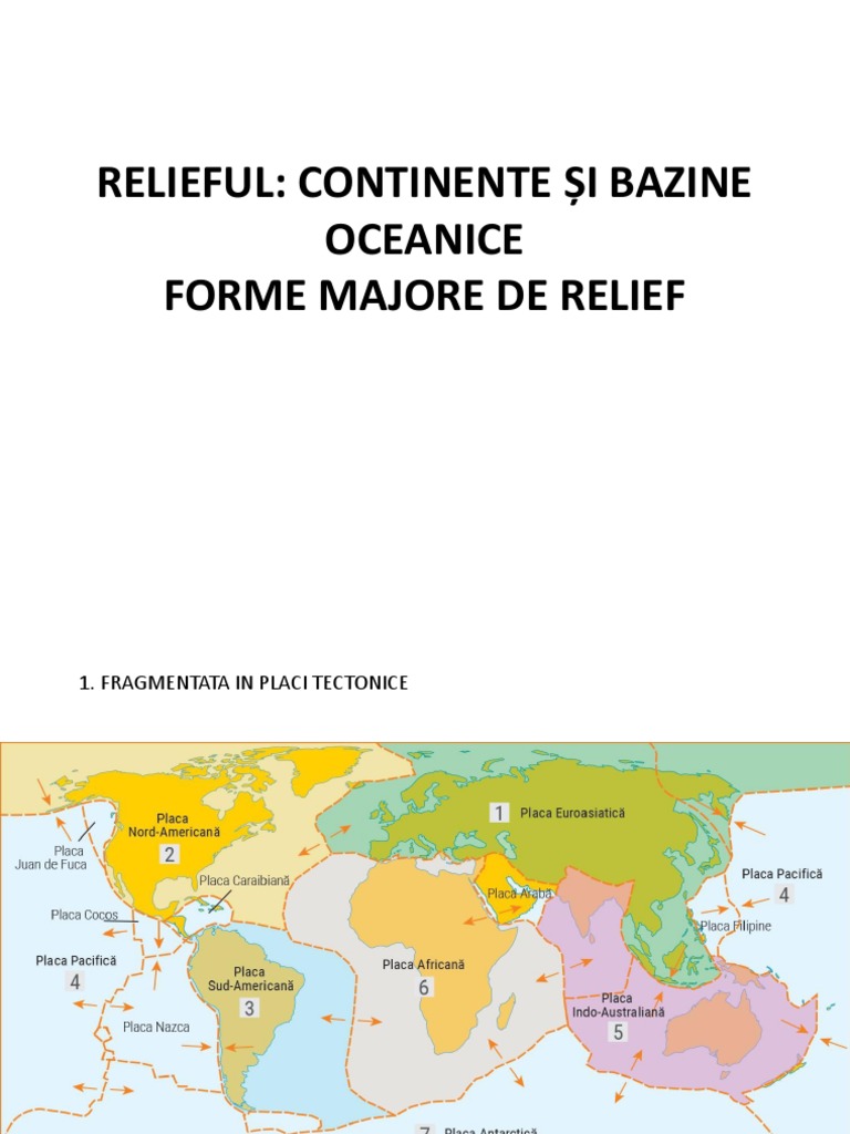 Relieful: Continente Și Bazine Oceanice Forme Majore de Relief | PDF