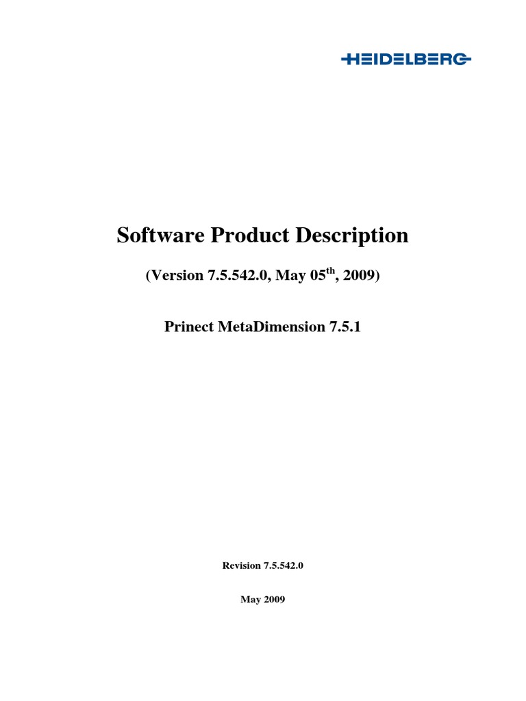 Software Product Description: (Version 7.5.542.0, May 05, 2009) | PDF ...