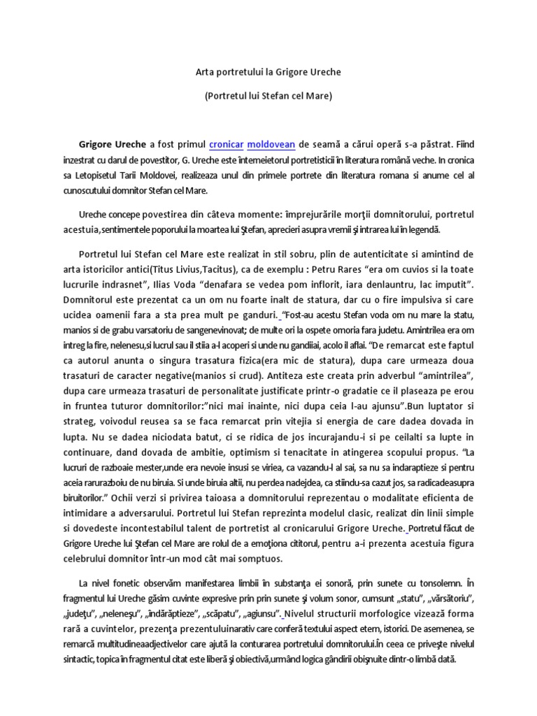 Grigore Ureche a fost primul: cronicar moldovean