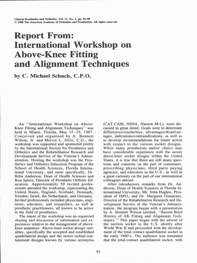 Above-Knee Fitting and Alignment Tehniques PDF | PDF | Prosthesis ...