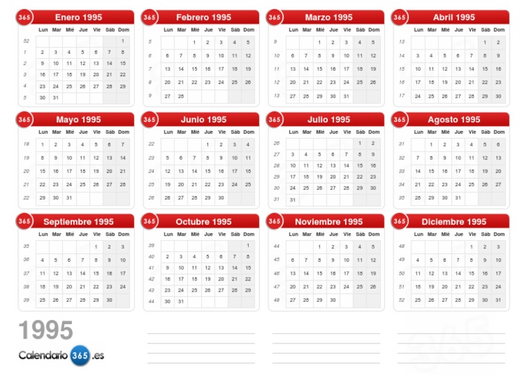 Calendario 1995 v2.0 | PDF | Calendario | Clima
