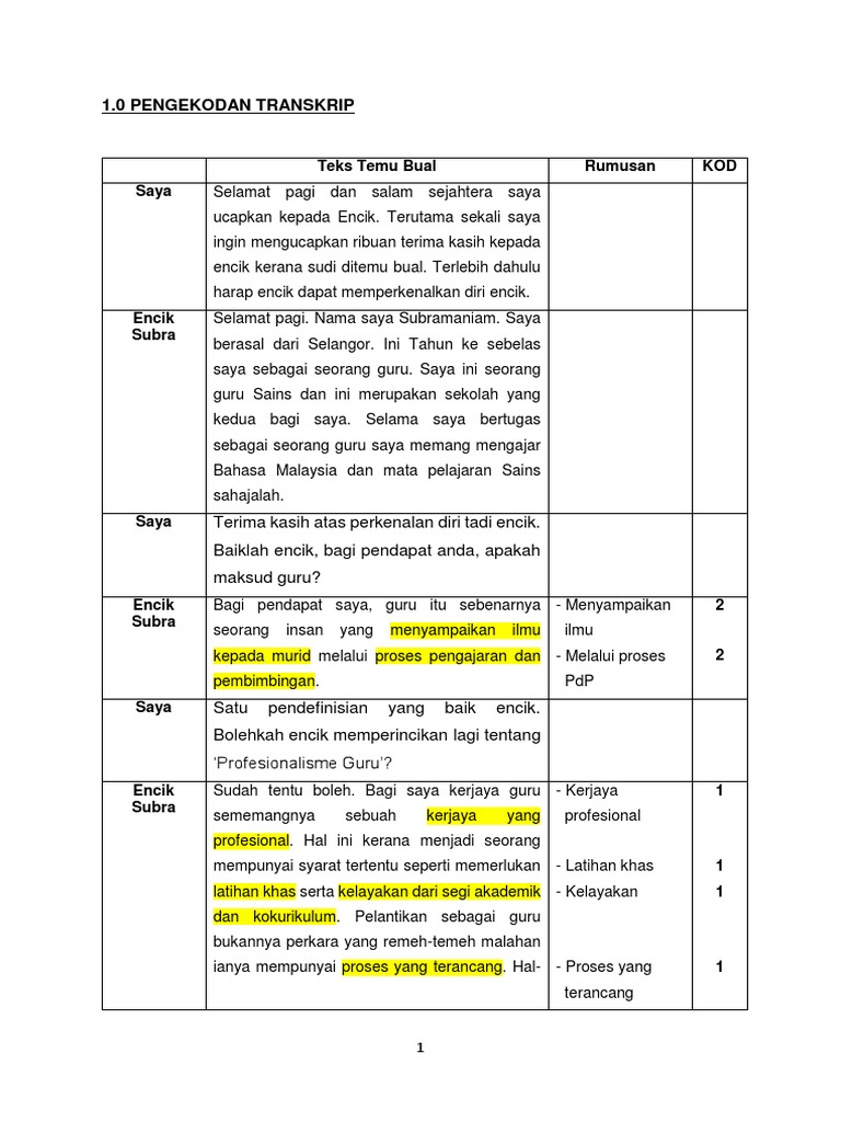 Pengekodan Transkrip | PDF