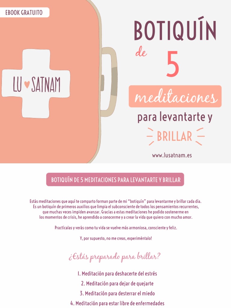Botiquin de 5 Meditaciones para Levantarte y Brillar - Lusatnam 2018 ...
