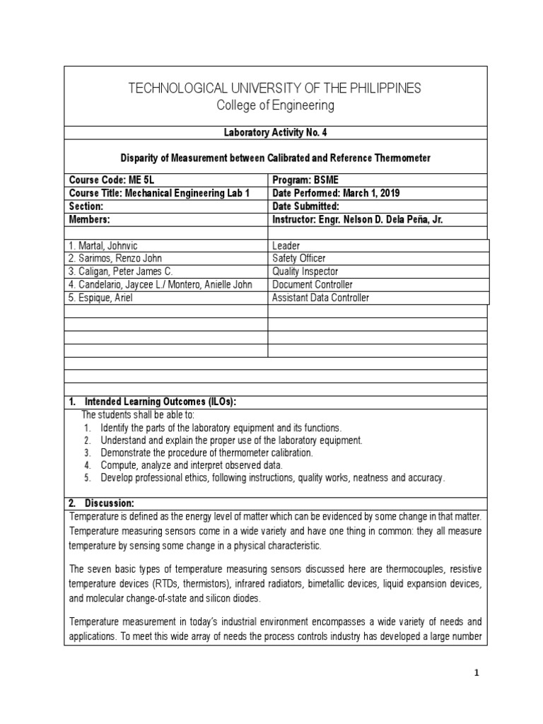 Technological University of The Philippines College of Engineering ...