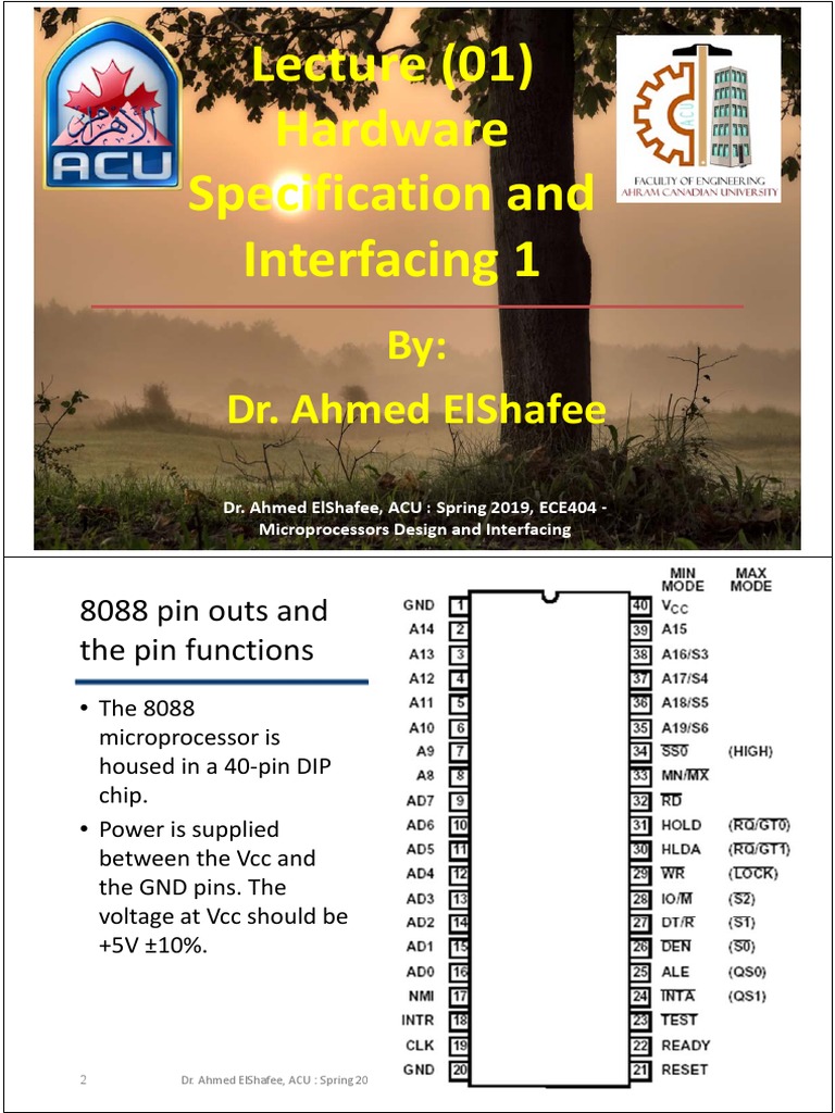 ECE404 Microprocessors Design and Interfacing - Lec 01 - Hardware Specs | PDF | Input/Output ...