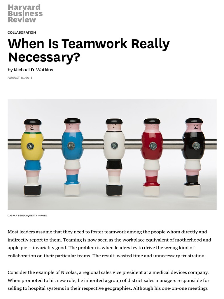 When Is Teamwork Really Necessary | PDF | Leadership | Behavioural Sciences