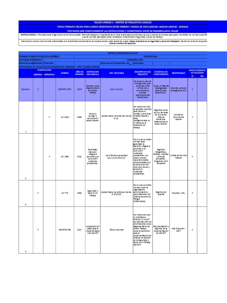 Formato Matriz Legal- Unidad 1-1.xls | Política | Justicia