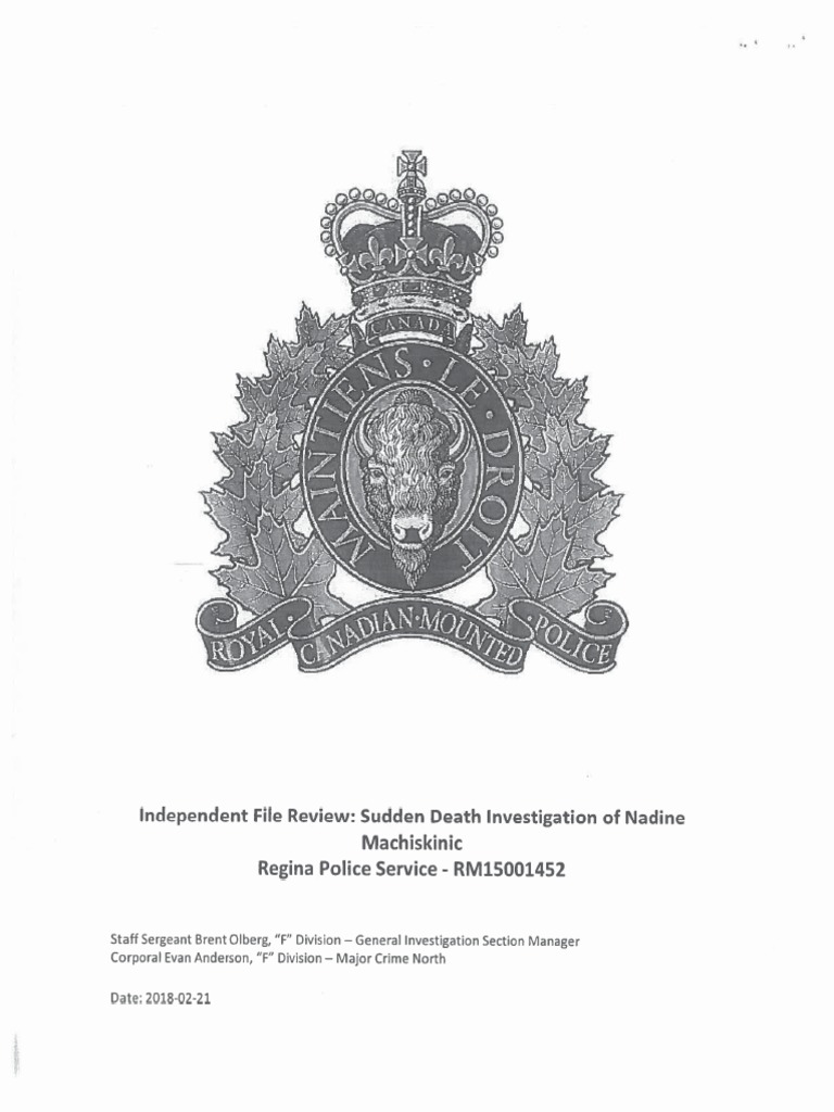 RCMP Review Into Death of Nadine Machiskinic | PDF