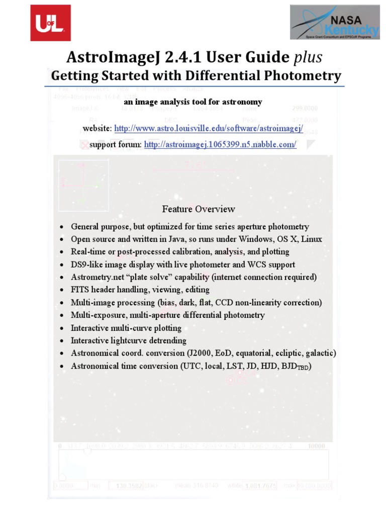 Astroimagej 2.4.1 User Guide Plus: Getting Started With Differential ...