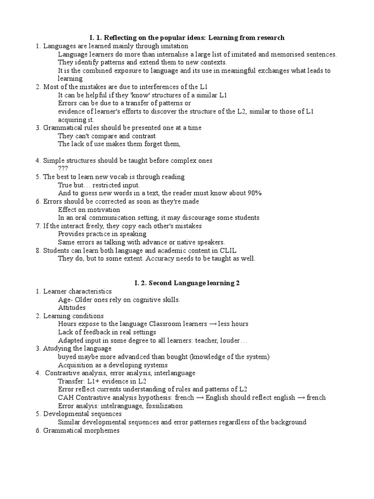 Summary ELT Methodology | PDF | Second Language | Emergence