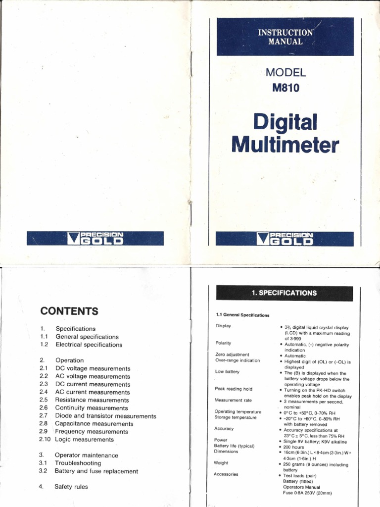 M810 Instructions | PDF