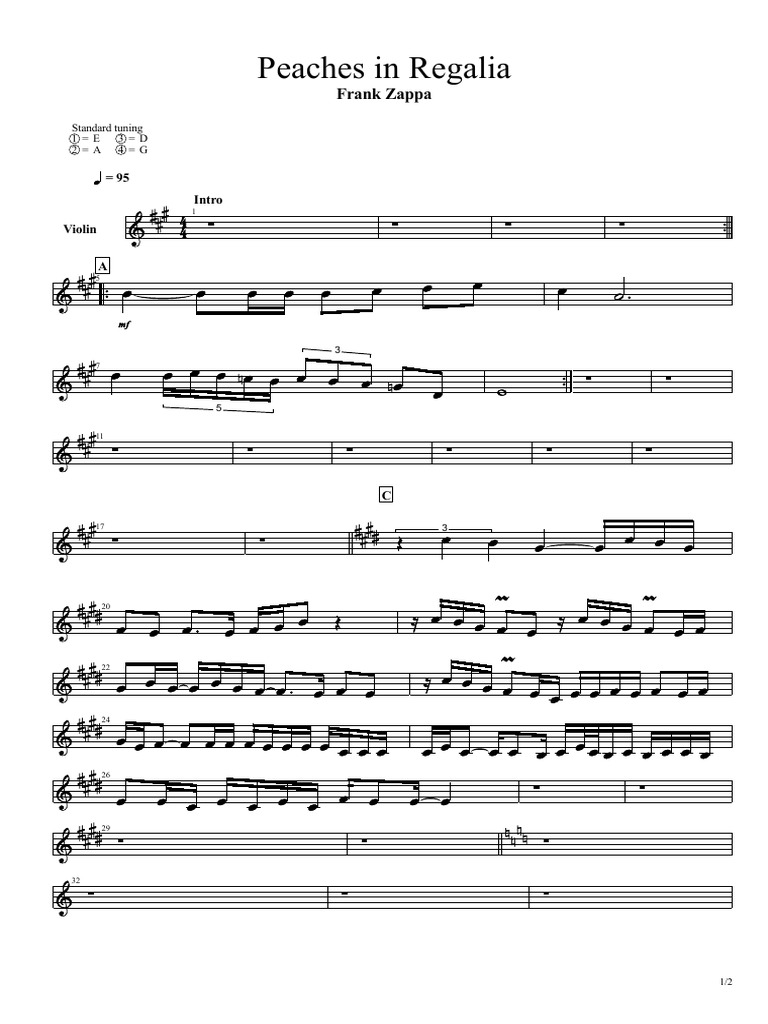 VIOLIN - Peaches in Regalia PDF | PDF