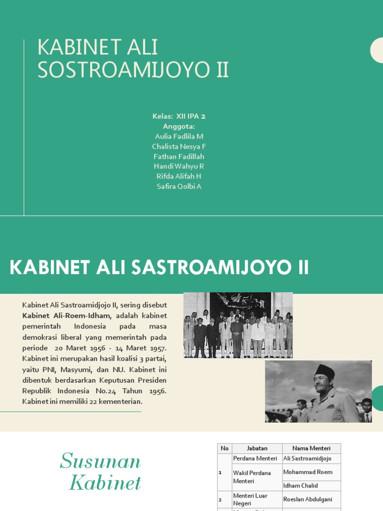 Sejarah Kabinet Ali Sostroamijoyo | PDF