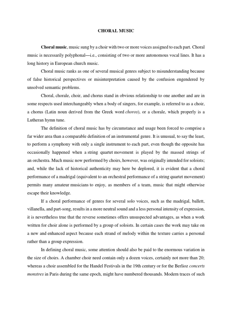 Choral Works and Conducting | PDF | Conducting | Choir