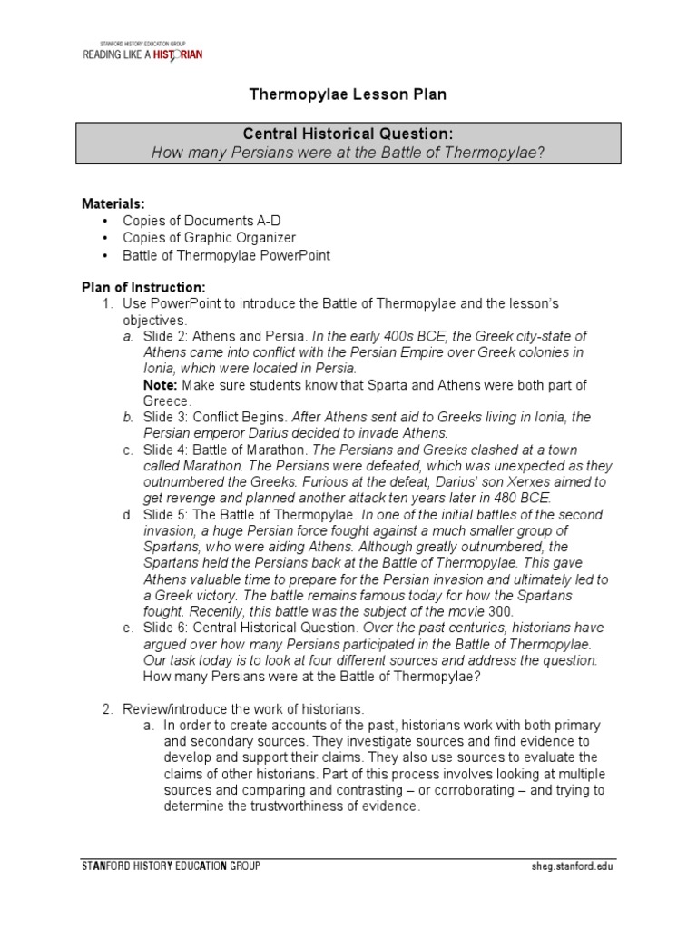 Thermopylae Battle: Persian Army Size Analysis | PDF | Greco Persian ...