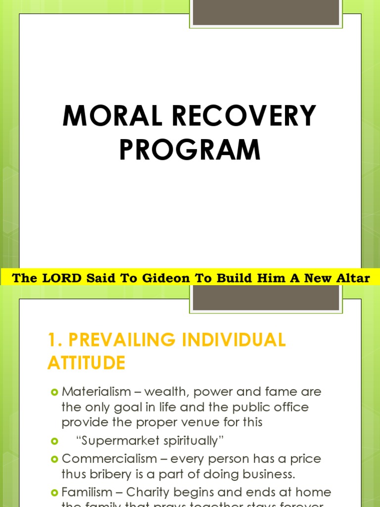 Moral Recovery Program Power Point | Philippines | Government