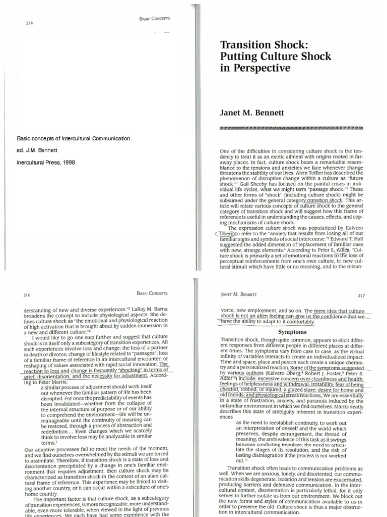 Transition Shock BENNETT 1998 | PDF