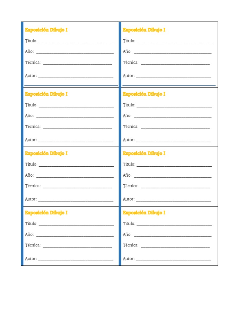 Ficha Tecnica de Obra de Arte | PDF