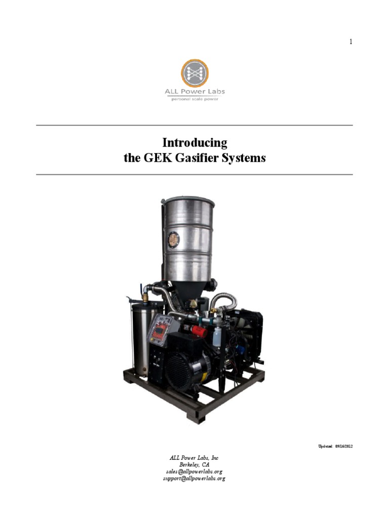 Introducing the GEK Gasifier Systems: ALL Power Labs, Inc Berkeley, CA ...