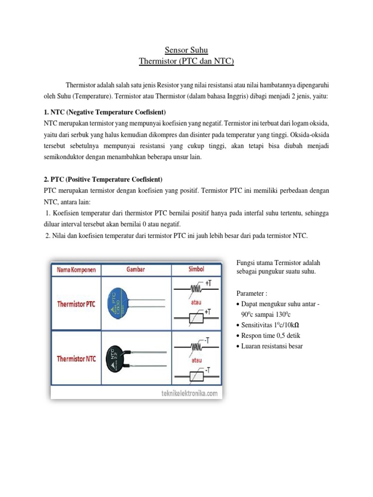 Artikel Sensor Suhu (NTC PTC) | PDF
