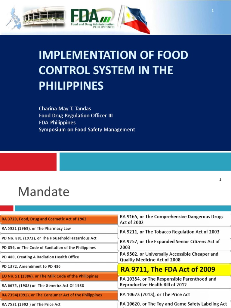 Implementation of Food Control System in The Philippines | PDF | Food ...