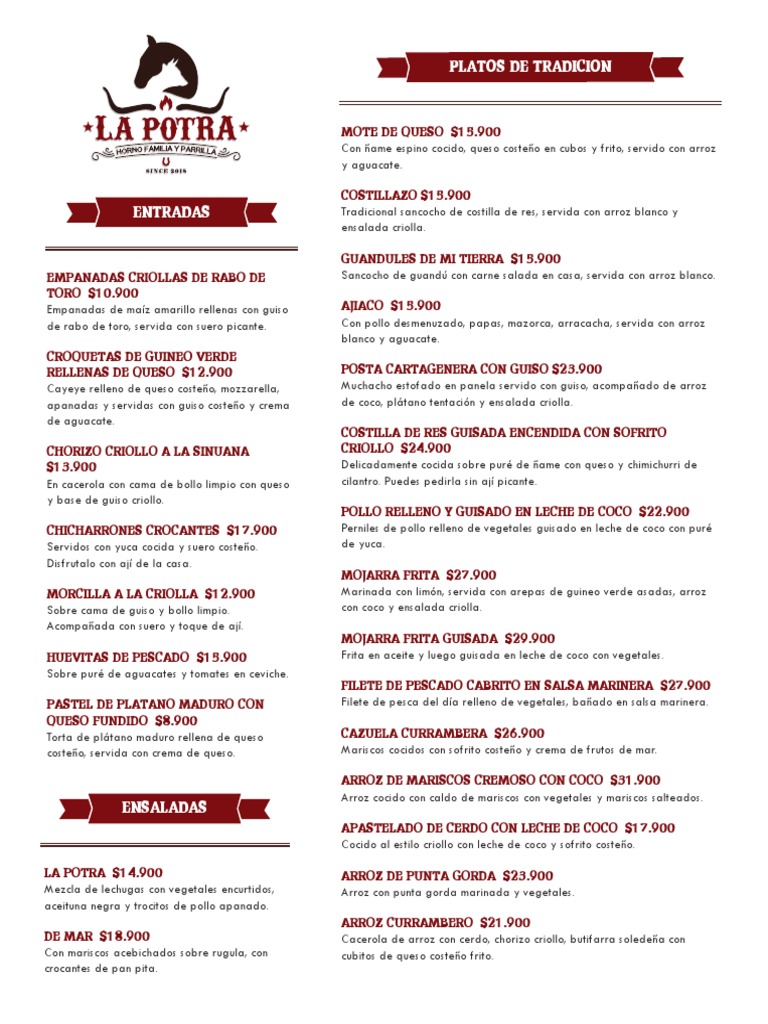 Carta Menu | PDF | Alimentos | Cocina