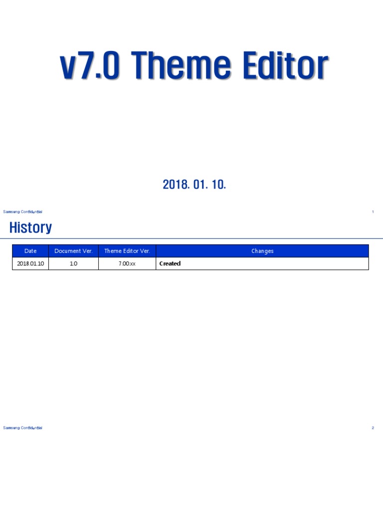 v7.0 Theme Editor: 1 Samsung Confidential | PDF | Icon (Computing ...