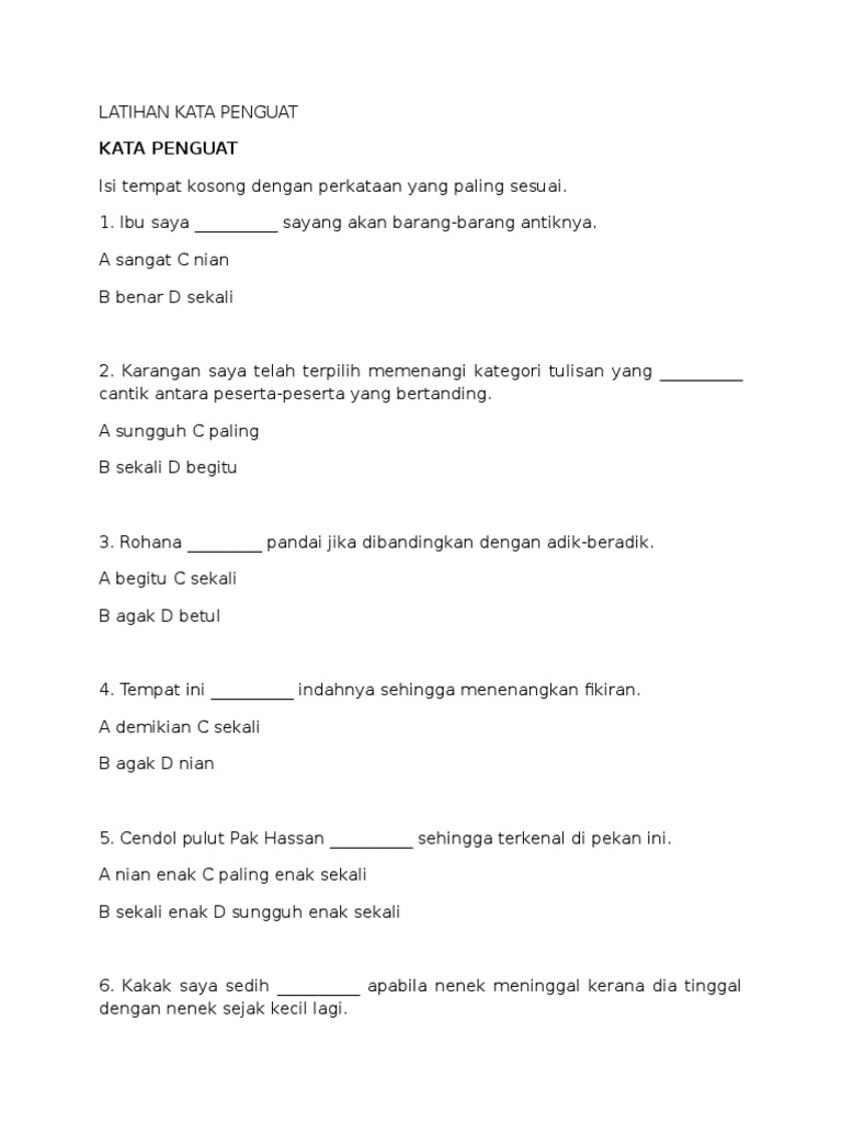 Kata Penguat | PDF