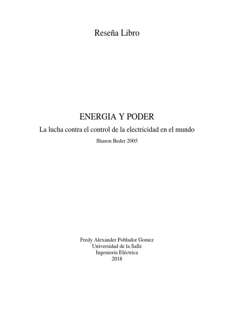 Energia y Poder | PDF | Generación eléctrica | Monopolio