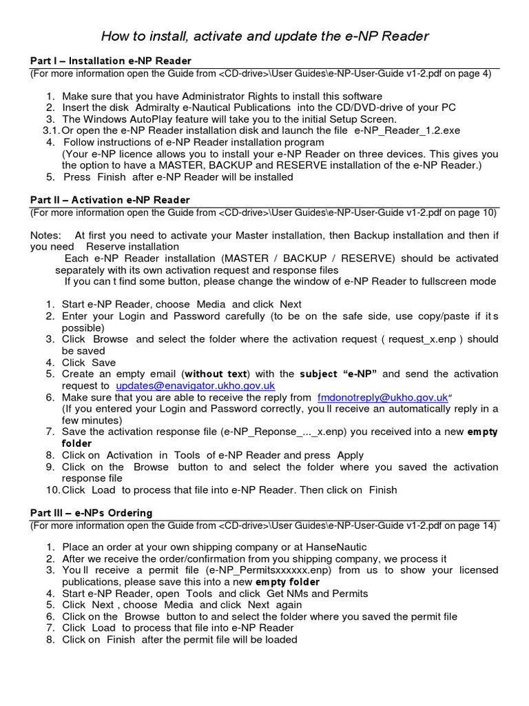 v1 2b How To Install Activate Update E-NP Reader | PDF | Computer File ...