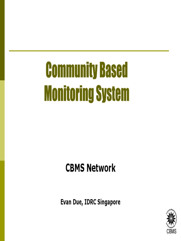 Community Based Monitoring System: CBMS Network | PDF | Millennium ...