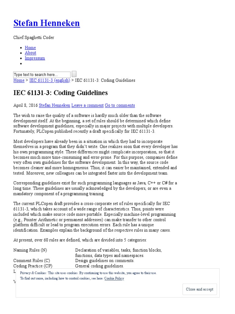 IEC 61131-3: Coding Guidelines | PDF | Http Cookie | Computer Programming