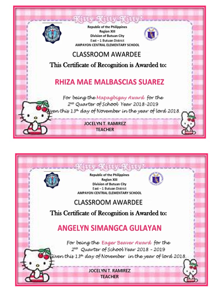 Certificate Kitty Award | PDF