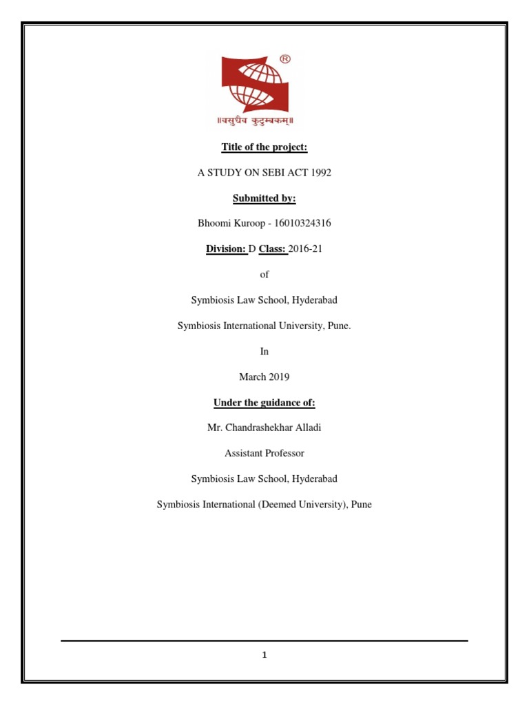 Company Law Project Final Bhoomi | PDF | Securities (Finance) | Initial ...