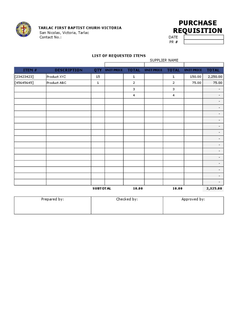 Purchase Requisition: List of Requested Items | PDF | Copyright Law | Law