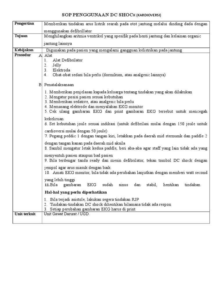 Penggunaan DC Shock | PDF