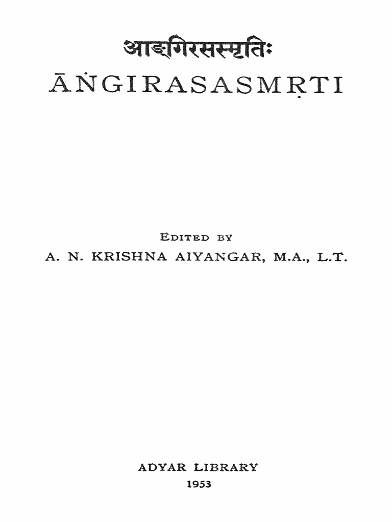 Angirasa Smriti PDF | PDF