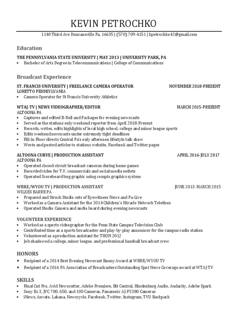 Kevins Updated Resume | PDF