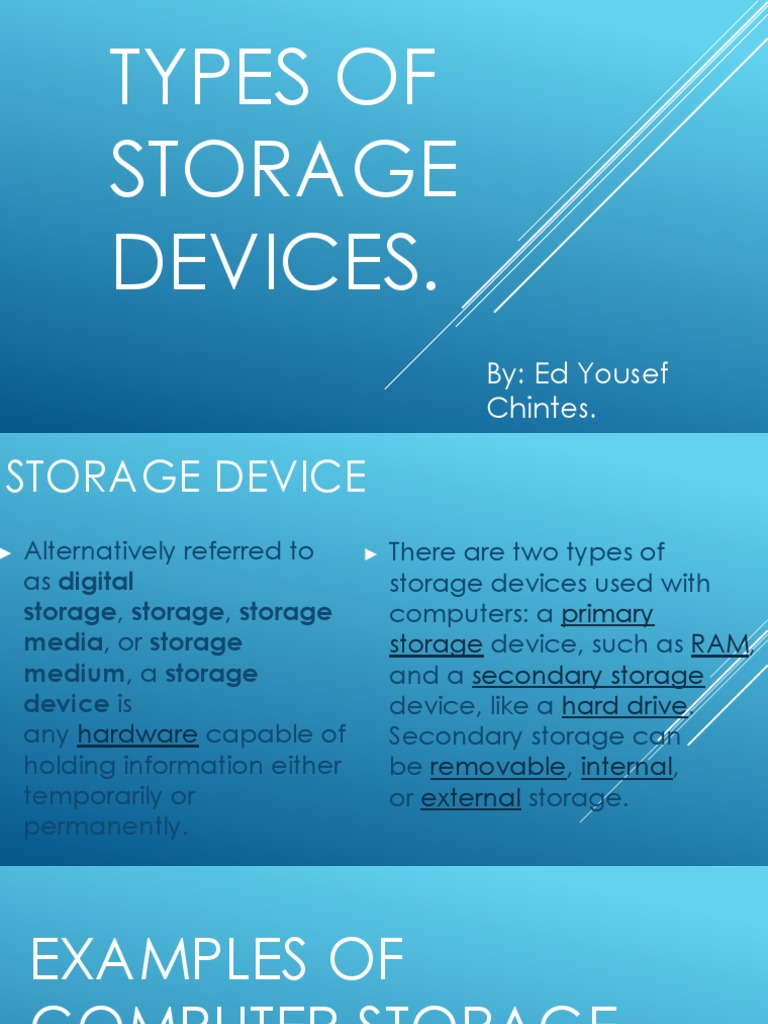 Types of Computer Storage Devices | PDF | Computer Data Storage | Usb ...