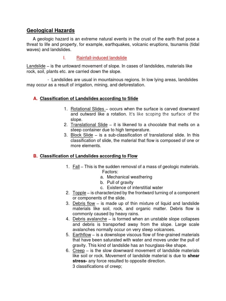 Geological Hazard STEM A | PDF | Landslide | Sinkhole